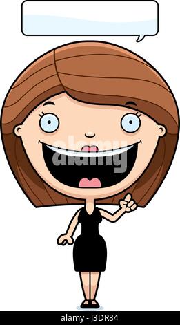 cartoon woman in dress with speech bubble Stock Vector Image & Art - Alamy