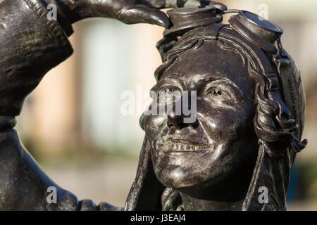 A view of the Amy Johnson Statue on Hawthorne Avenue Housing Estate ...