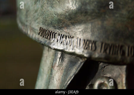 A view of the Amy Johnson Statue on Hawthorne Avenue Housing Estate ...