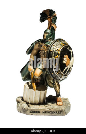 statue of ancient Greek mercenary,isolated Stock Photo - Alamy