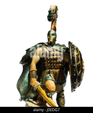 statue of ancient Greek mercenary,isolated Stock Photo - Alamy