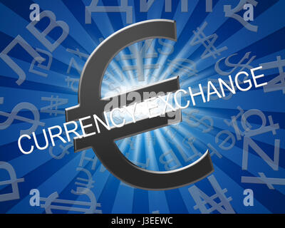 Currency Exchange Symbols Means Forex Rate 3d Illustration Stock Photo ...