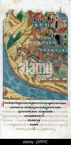 This 14th-century illustration depicts the Mongol conquest of Baghdad ...