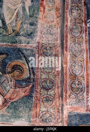 These frescoes from St. Sophia Church in Ohrid are examples of Byzantine art, depicting ...