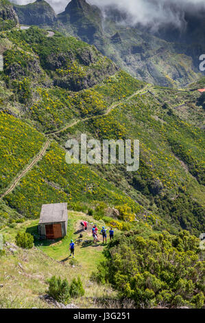Cloud covered mountains on Madeira Stock Photo - Alamy