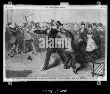 A historical artwork depicting the assassination of President William ...