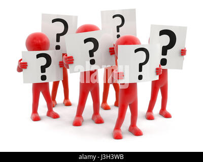 People and question mark signs. Image with clipping path Stock Photo ...