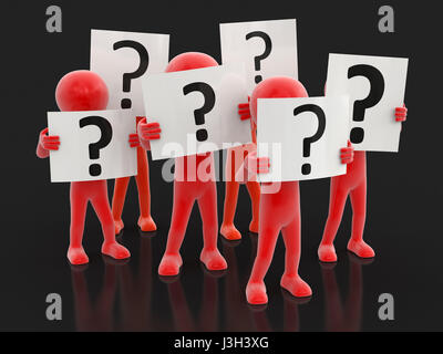 People and question mark signs. Image with clipping path Stock Photo ...