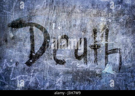 Death written on rough texture of a wall Stock Photo - Alamy