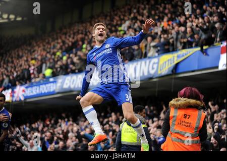 MARCOS ALONSO OF CHELSEA CELEB CHELSEA V ARSENAL STAMFORD BRIDGE ...