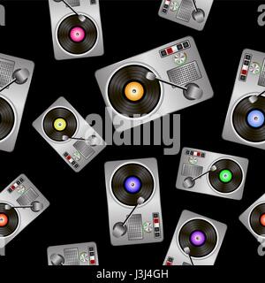 turntable vinyl record music colorful background Stock Vector Image ...