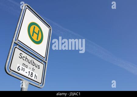 German Driving school sign with bus Stock Photo - Alamy
