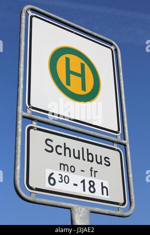 German road sign: school bus stop Stock Photo - Alamy