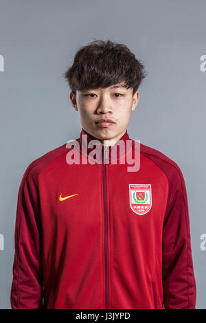 Portrait of Chinese soccer player Zuo Yiteng of Changchun Yatai F.C ...