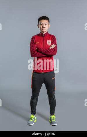 Portrait of Chinese soccer player Liang Yanfeng of Guizhou Hengfeng ...