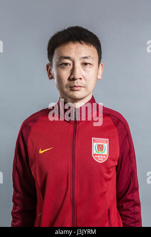 Portrait of Chinese soccer player Liang Yanfeng of Guizhou Hengfeng ...