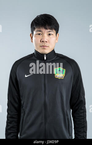 Portrait of Chinese soccer player Liang Yanfeng of Guizhou Hengfeng ...