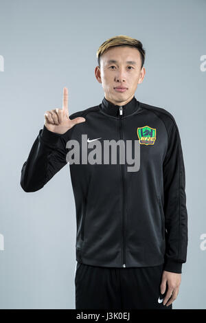 Portrait of Chinese soccer player Liang Yanfeng of Guizhou Hengfeng ...