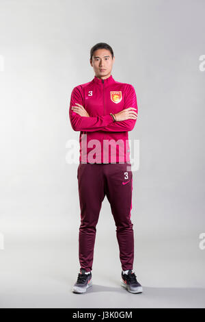 Portrait of Chinese soccer player Zhao Tianci of Guangzhou Evergrande ...