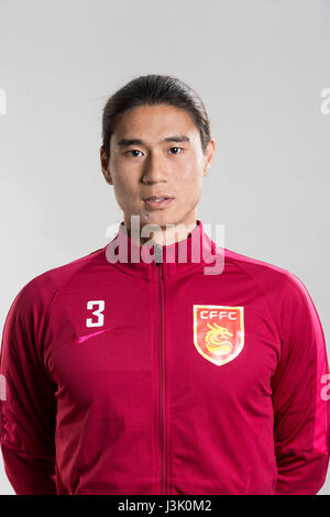Portrait of Chinese soccer player Zhao Tianci of Guangzhou Evergrande ...