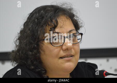 Ankara, Turkey. 05th May, 2017. Selen Dogan gives a speech during a ...
