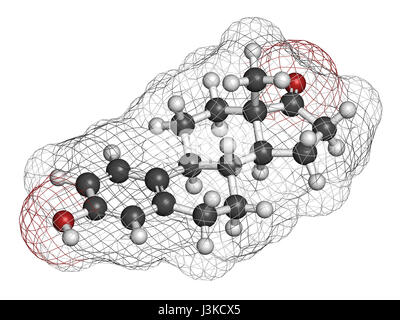 Estrone (oestrone) human estrogen hormone molecule. Skeletal formula ...