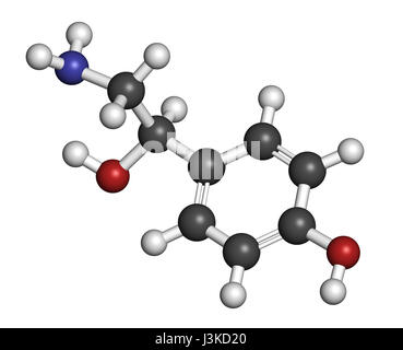 Octopamine stimulant drug molecule (sympathomimetic agent). Stylized ...