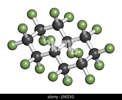 Perfluorodecalin fluorocarbon molecule. Used as component of artificial ...