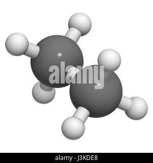 Ethene molecule. Atoms are represented as spheres and are Stock Photo ...