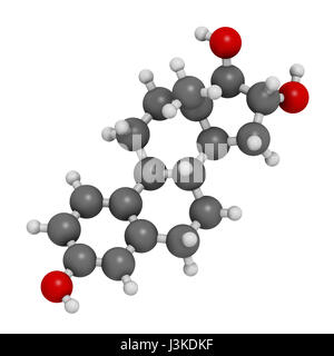 Estriol (oestriol) human estrogen hormone molecule. Stylized skeletal ...