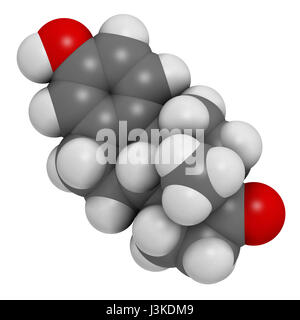 Estrone (oestrone) human estrogen hormone molecule. Skeletal formula ...