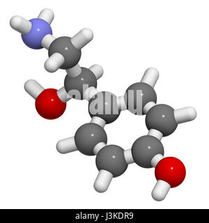 Octopamine stimulant drug molecule (sympathomimetic agent). Stylized ...