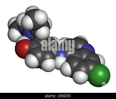 Amodiaquine anti-malarial drug molecule. Skeletal formula Stock Photo ...
