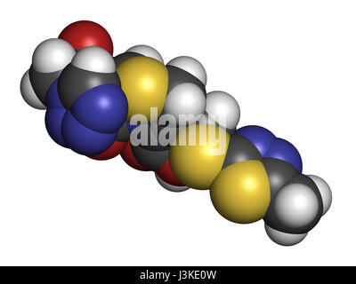 Cefazolin, cefazoline, cephazolin molecule. It is s beta-lactam ...