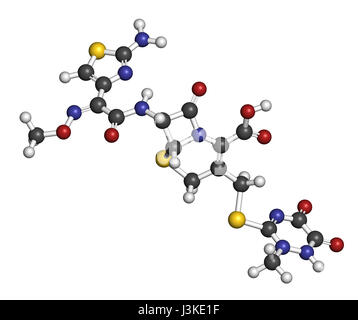 Ceftriaxone antibiotic drug molecule (cephalosporin third generation ...