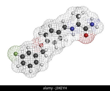 Safinamide Parkinson's disease drug molecule. Skeletal formula Stock ...