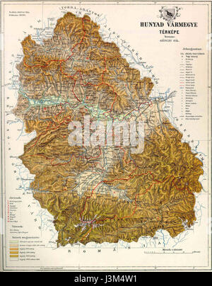 Hunyad county map Stock Photo - Alamy