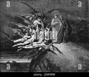 Gustave Doré's illustration for Dante Alighieri's 'Inferno' depicts the ...