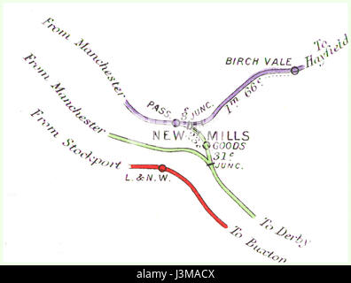 Hayfield railways map Stock Photo - Alamy