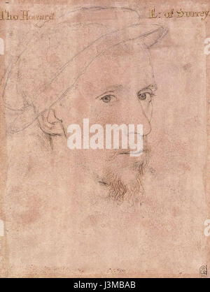 A portrait of Henry Howard, Earl of Surrey, painted by Hans Holbein the ...