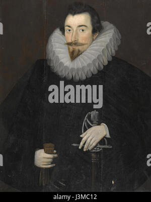 This painting by Hieronimo Custodis is a portrait of Sir John ...