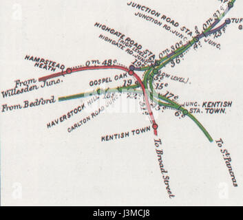 Highgate Road station area Railway Plan, 1914 Stock Photo - Alamy