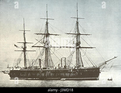 The Royal Navy fleet flagship "HMS Prince of Wales" sails through Tokyo ...