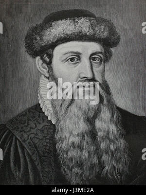 Johannes Gutenberg, the inventor of the movable-type printing press ...
