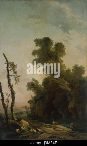 Hubert Robert Landscape with Rocks Stock Photo - Alamy