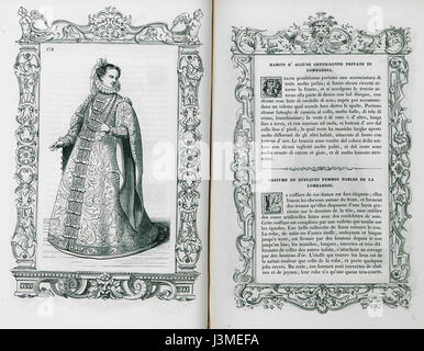 'Habito d'alcune gentildonne private di Lombardia' by Cesare Vecellio ...