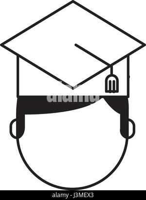 student avatar with graduation hat isolated icon vector illustration ...