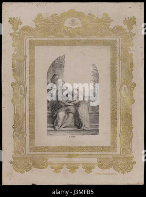 This artwork depicts Saint Anna, the mother of the Virgin Mary, along ...