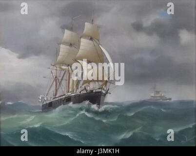 This 1885 painting by Antonio De Simone depicts HMS Superb, a Royal ...