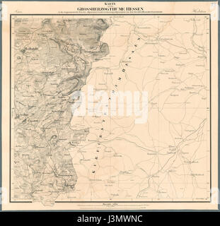 The map of the Grand Duchy of Hesse from 1832 to 1850 offers a ...